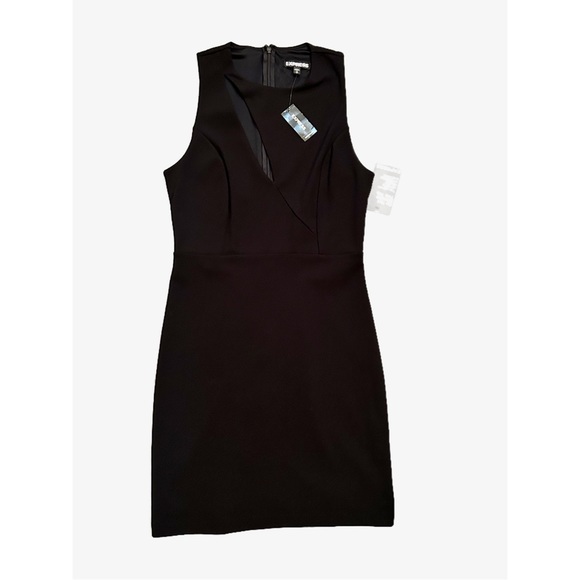 Express | Dresses | Express 27 Mini Black Cocktail Dress Slit Chest ...